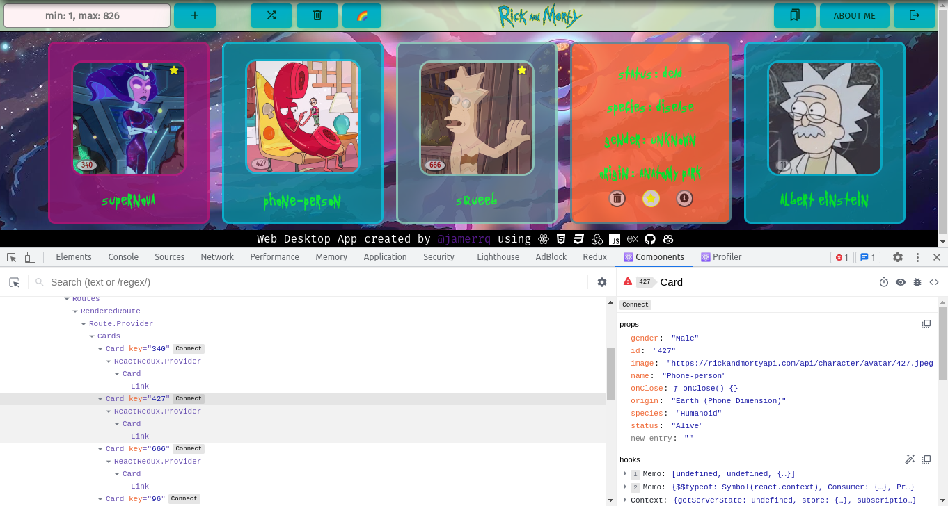 Rick And Morty App (Full Stack Version) | rickAndMortyFullStack
